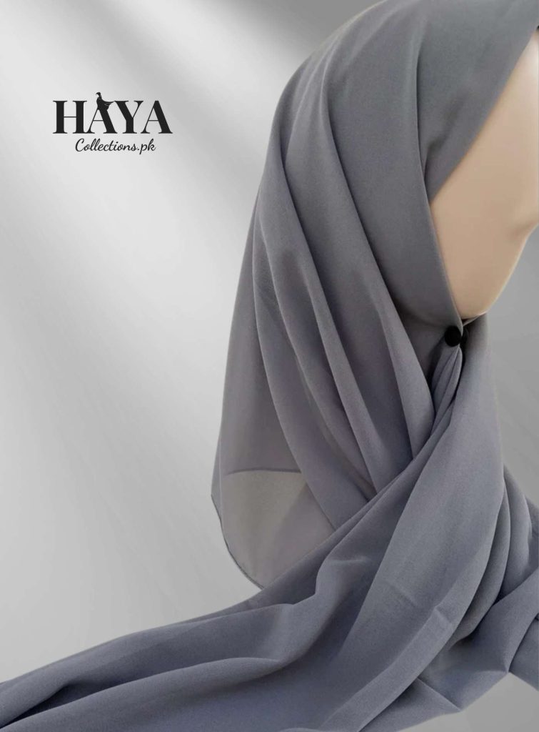 Dark Grey Georgette Hijab